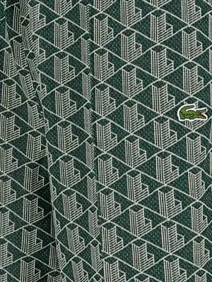 Lacoste Cotton Blend Jogging Pants With Graphic Logo Print - Green