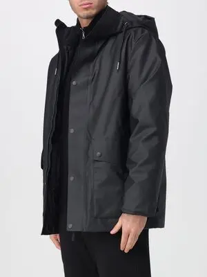 Rains Waterproof Jacket With Drawstring Hood - Black