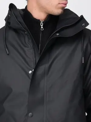 Rains Waterproof Jacket With Drawstring Hood - Black