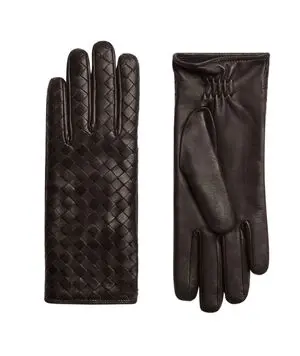 BOTTEGA  VENETA Intrecciato Nappa Leather Gloves - Fondant