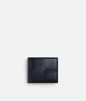 BOTTEGA  VENETA Cassette Bi-fold Wallet With Coin Purse - Nocturnal / Blue Royal