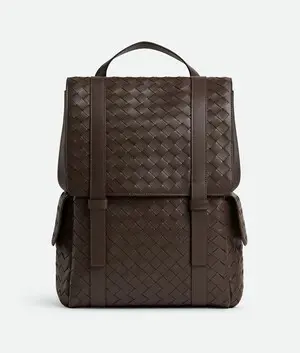 BOTTEGA  VENETA Intrecciato Leather Backpack - Old Wood