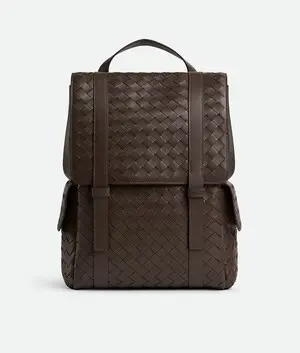 BOTTEGA  VENETA Intrecciato Leather Backpack - Old Wood