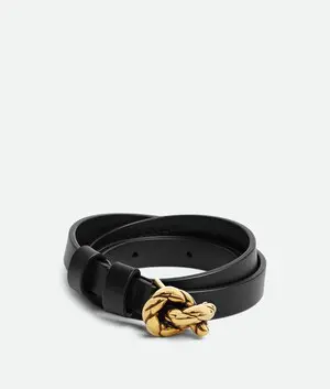 BOTTEGA  VENETA Knot Detail Leather Belt - Black