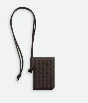 BOTTEGA  VENETA Intrecciato Piccolo Badge Holder - Fondant