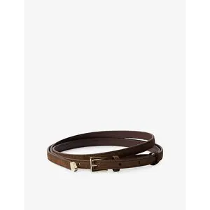 Prada Brand-engraved Suede Belt - Brown