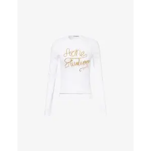 Acne Studios Embroidered-logo Overlay Stretch-cotton Top