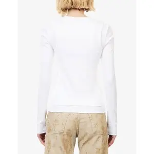 Acne Studios Embroidered-logo Overlay Stretch-cotton Top