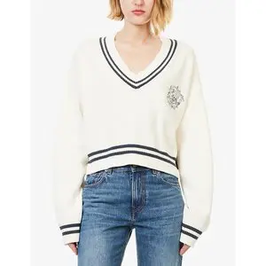 L.A-SPACE Romy Varsity Crop Knitted Jumper