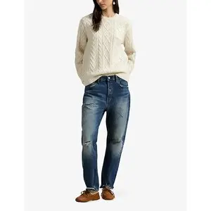 Polo Ralph Lauren Yankees Cable-knitted Wool-blend Jumper