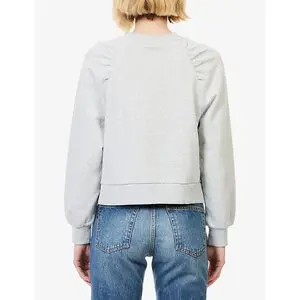 Paige Tricia Crystal-embellished Cotton Sweatshirt - Heather Grey