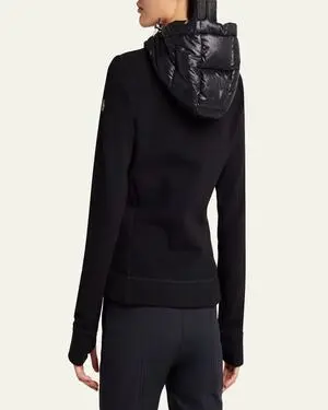 Moncler Padded Zip-up Hoodie Cardigan - Ltbrwn