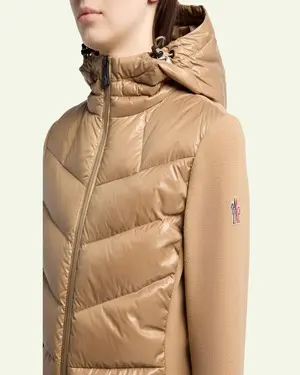 Moncler Padded Zip-up Hoodie Cardigan - Ltbrwn