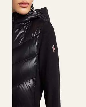 Moncler Padded Zip-up Hoodie Cardigan - Ltbrwn
