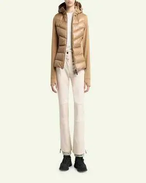 Moncler Padded Zip-up Hoodie Cardigan - Ltbrwn