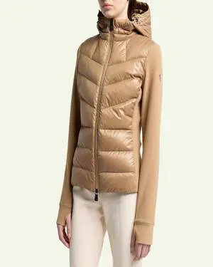 Moncler Padded Zip-up Hoodie Cardigan - Ltbrwn