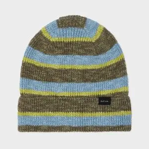 Paul Smith Stripe Beanie Linen-cotton - Brown