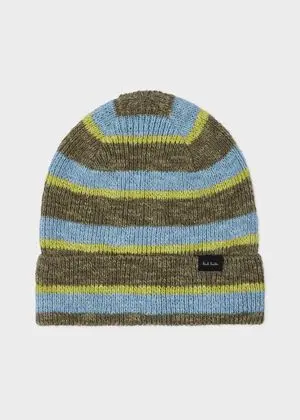 Paul Smith Stripe Beanie Linen-cotton - Brown