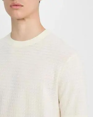 Theory Damian Textured Knit Short-Sleeve Sweater Egsh