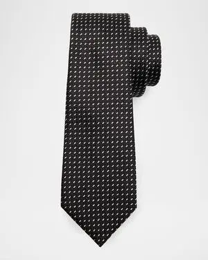 TOM FORD Micro Dash Mulberry Silk Tie - Black   Si