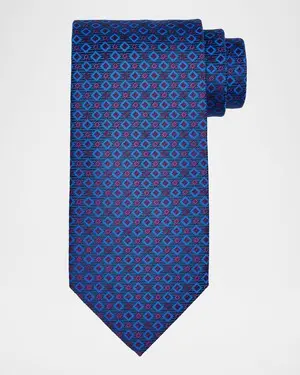 Stefano Ricci Woven Squares Neck Tie Red