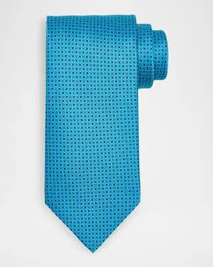 Stefano Ricci Floral Silk Tie Blue
