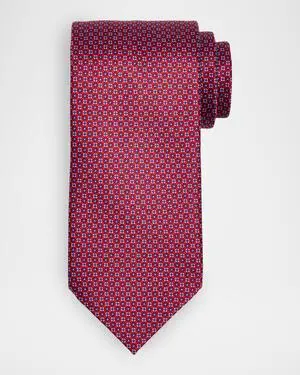 Stefano Ricci Floral Silk Tie Red