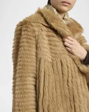 Valentino Garavani Fluted Sheep Shearling Coat - Ltyllw