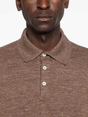 Brunello Cucinelli Linen And Cotton Blend Polo Shirt - Beige