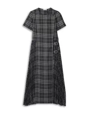Burberry Check Wool-blend Kilt Dress