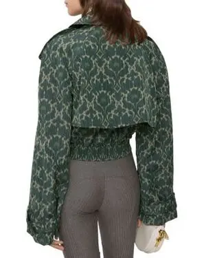 Burberry Cropped Baroque Viscose Blend Trench Jacket