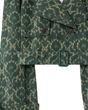 Burberry Cropped Baroque Viscose Blend Trench Jacket
