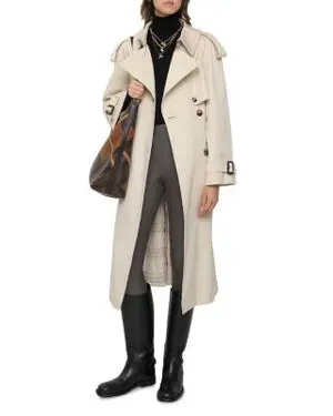 Burberry Long Gabardine Fitzrovia Trench Coat