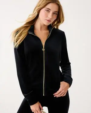LILLY PULITZER Regate Velour Jacket - Noir