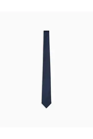 Emporio Armani Textured Pure Silk Tie - Navy