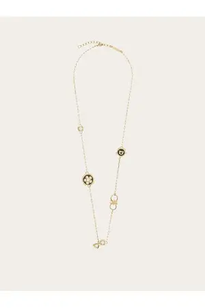 FERRAGAMO Charm Long Necklace - Black