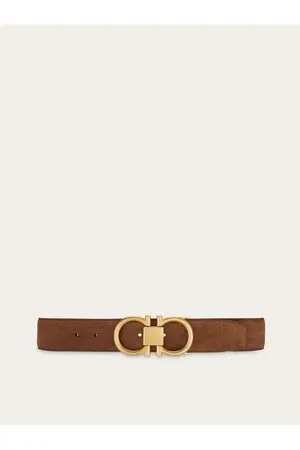 FERRAGAMO Adjustable Gancini Belt - Natural