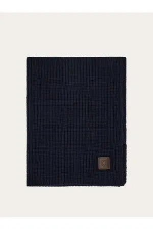 FERRAGAMO Ribbed Cashmere Blend Collar - Navy
