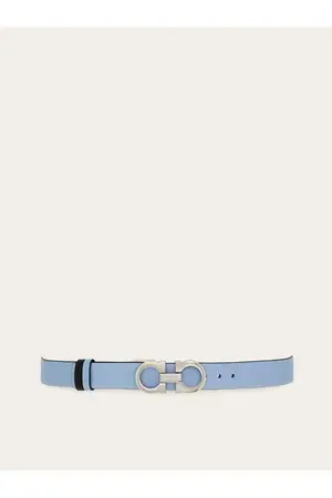 FERRAGAMO Reversible And Adjustable Gancini Belt - Denim