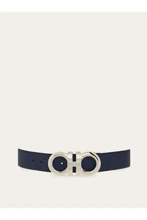 FERRAGAMO Reversible And Adjustable Gancini Belt - Natural