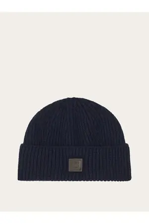 FERRAGAMO Knitted Beanie - Navy