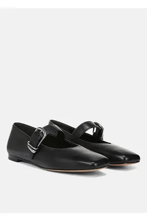 Vince Daniela Leather Mary Jane Flat - Black