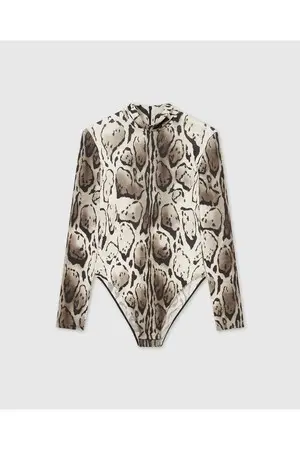 Stella McCartney Cloud Leopard High-neck Bodysuit - Red