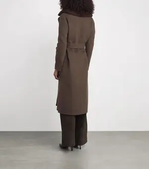 YVES SALOMON Double-faced Cashmere Long Coat With Mink Fur Pockets And Collar