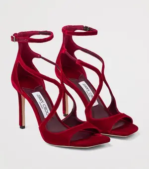 JIMMY CHOO Azia 95 Velvet Sandals