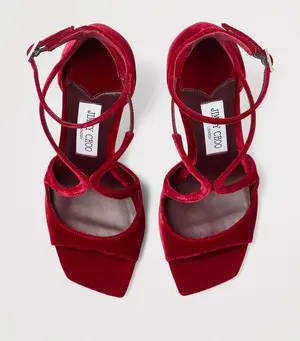 JIMMY CHOO Azia 95 Velvet Sandals