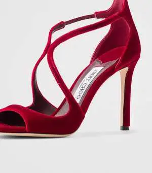 JIMMY CHOO Azia 95 Velvet Sandals
