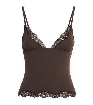 SKIMS Fits Everybody Lace-trim Cami - Brown