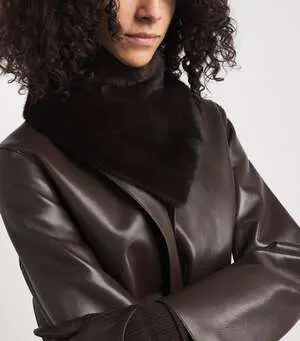 YVES SALOMON Mink-leather Bandana
