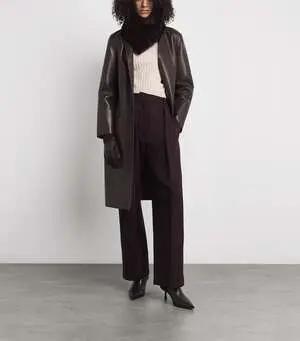 YVES SALOMON Mink-leather Bandana
